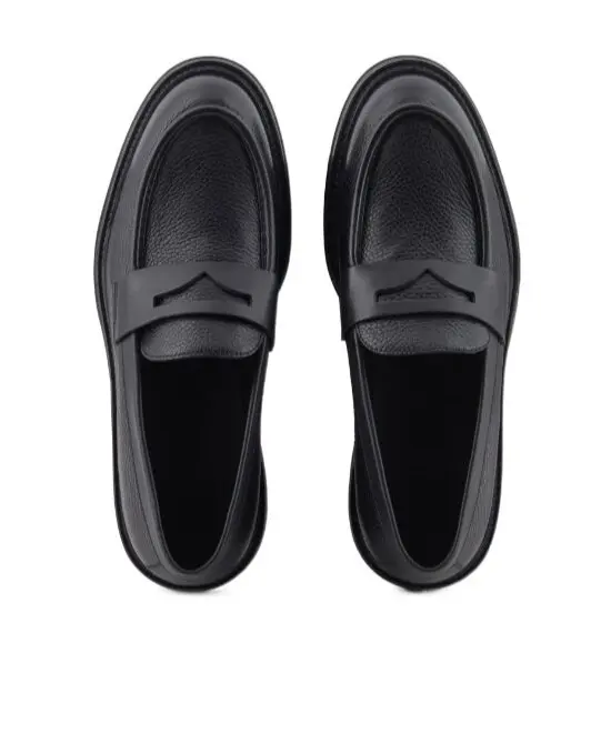 Emporio Armani Almond Toe Slip-on Loafers