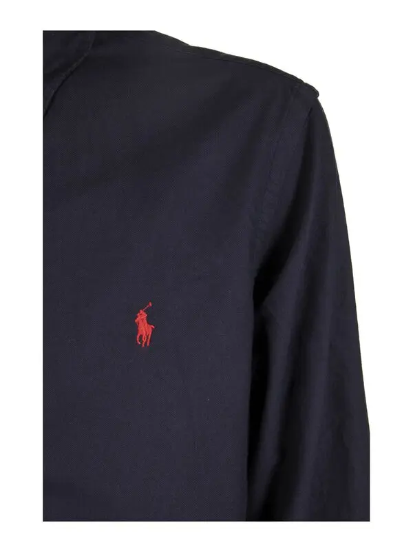 Polo Ralph Lauren Polo Pony Embroidered Curved Hem Shirt - Blue