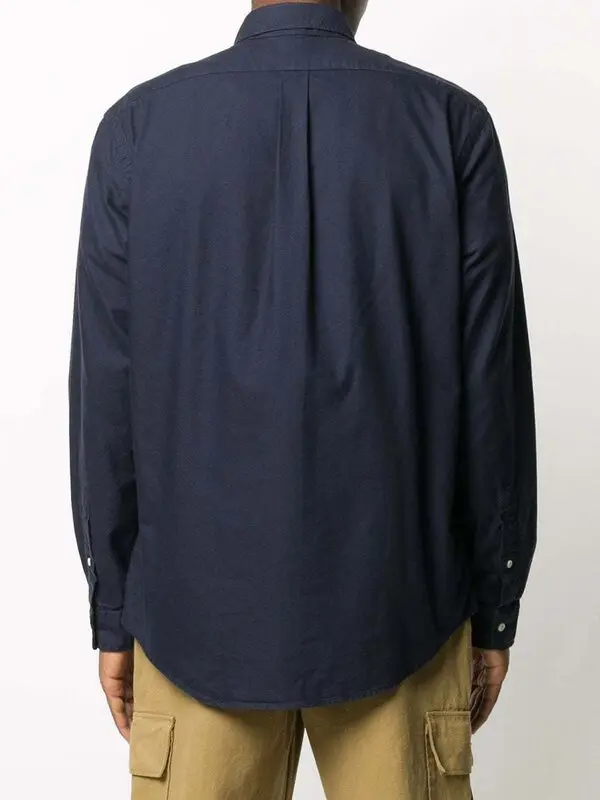 Polo Ralph Lauren Polo Pony Embroidered Curved Hem Shirt - Blue