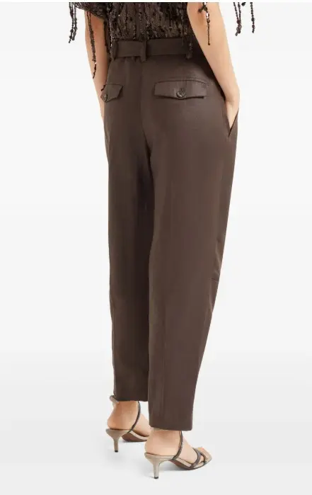 Brunello Cucinelli Belted Straight-leg Trousers