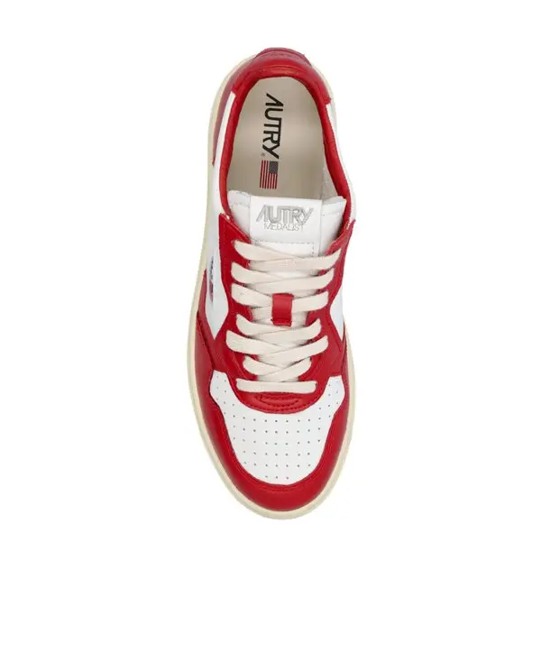 AUTRY Two-tone Panelled Lace-up Sneakers - Red