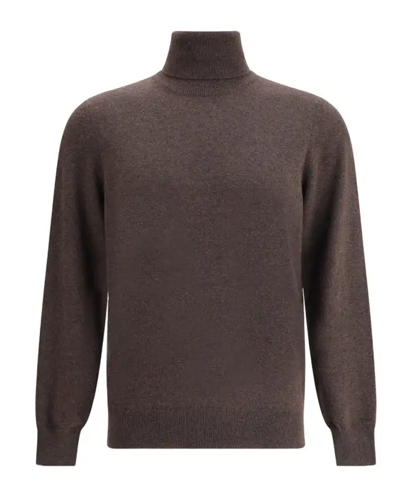 Brunello Cucinelli High Neck Ribbed Jumper - Black