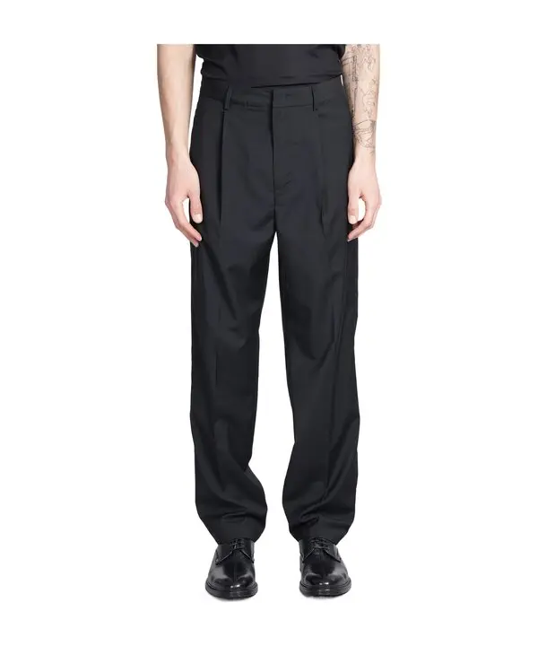 Emporio Armani Pleated Oversized Trousers - Black
