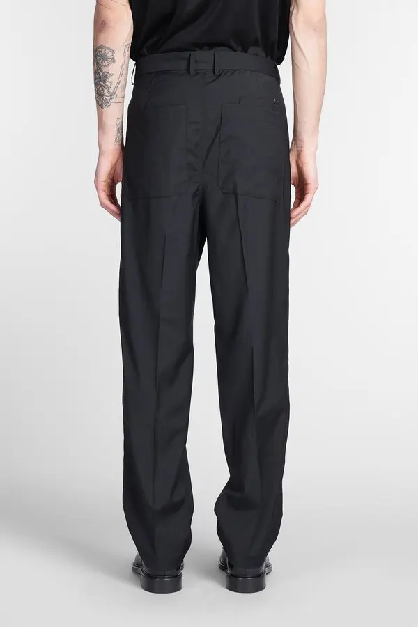 Emporio Armani Pleated Oversized Trousers - Black