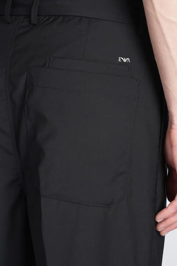 Emporio Armani Pleated Oversized Trousers - Black