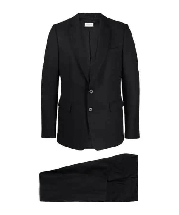 Dries Van Noten Lapel Long-sleeved Suit Set - Black