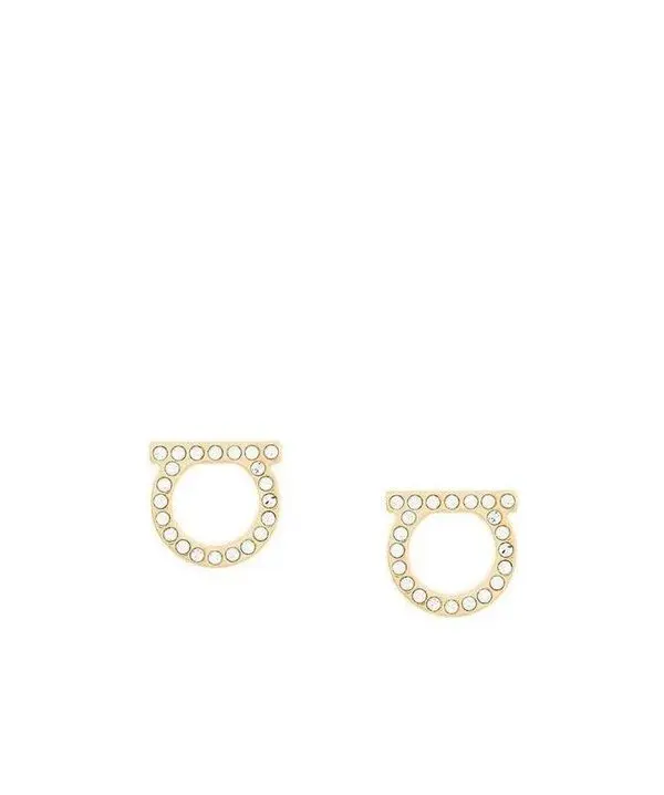 FERRAGAMO Embellished Gancini Earrings - Yellow