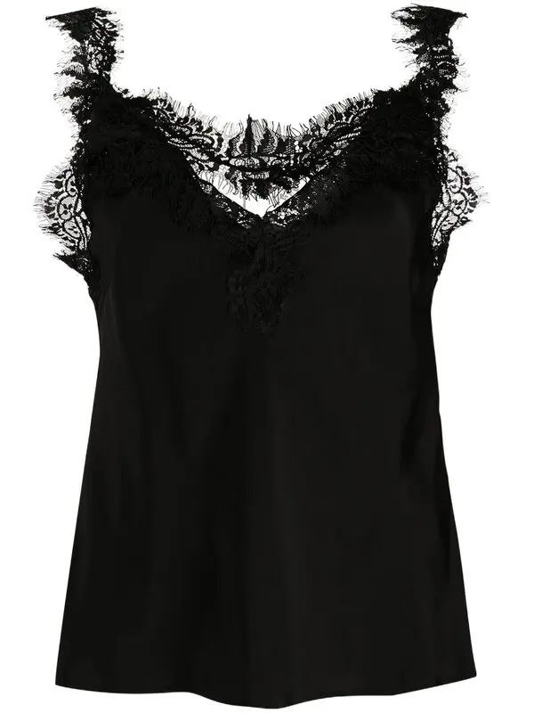 Gold Hawk Lace Panel Silk Blouse