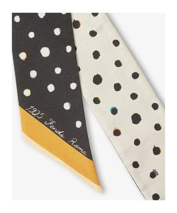Fendi Falena Dots Printed Wrappy Scarf - Black