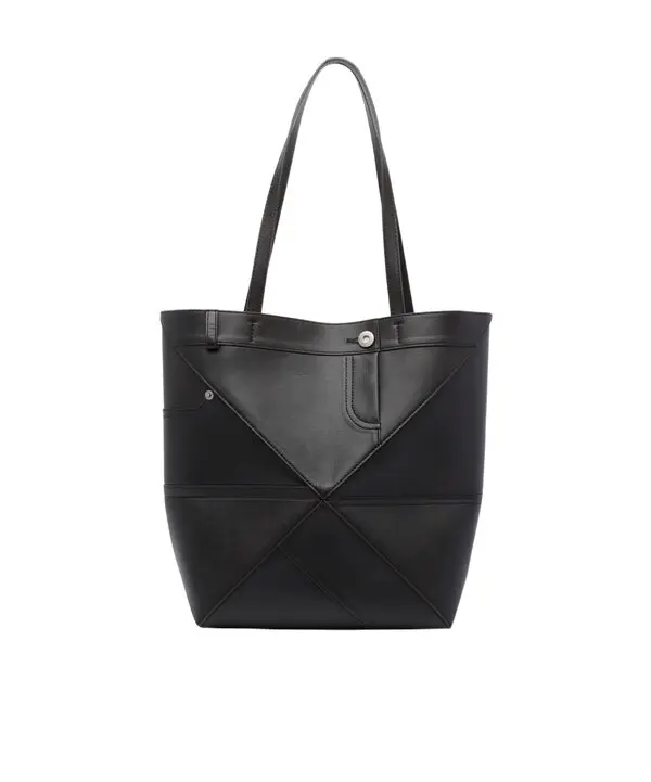 Loewe Medium Puzzle Fold Tote Bag - Black