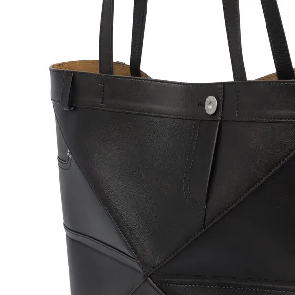 Loewe Medium Puzzle Fold Tote Bag - Black