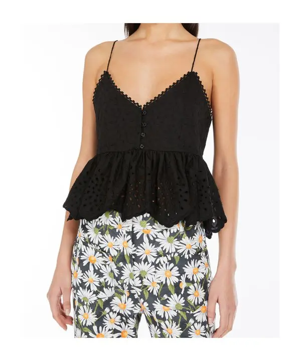 Max Mara Embroidered Spaghetti Strap Top