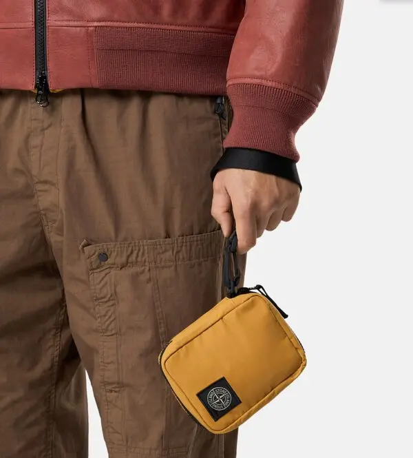 Stone Island Wrist Wallet In Double Coated Cotton Ripstop