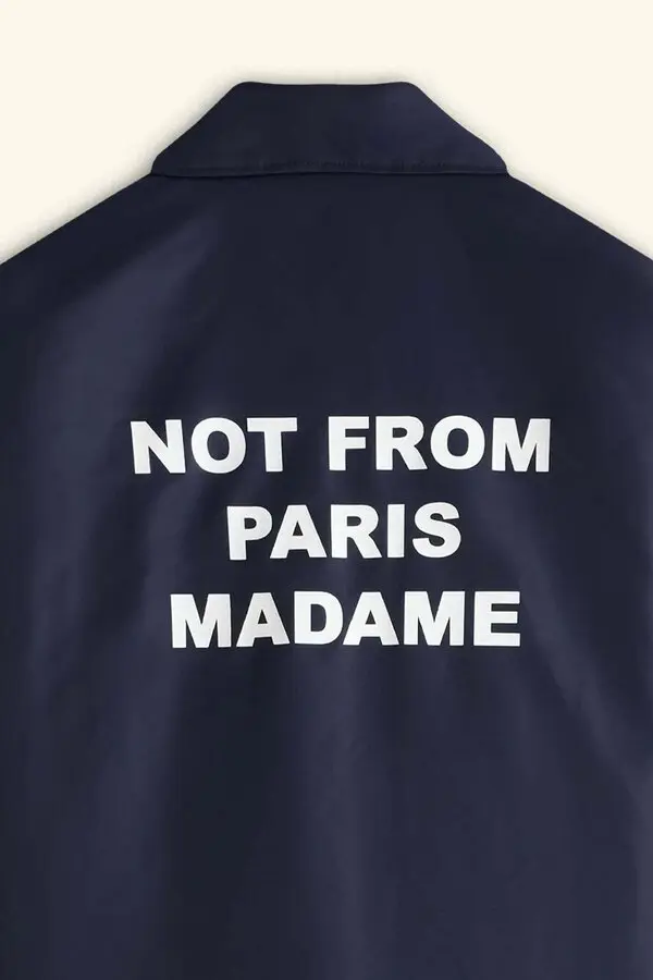 Drole De Monsieur Drôle De La Vest Slogan Lightweight Button-up Jacket