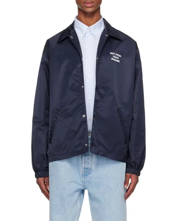Drole De Monsieur Drôle De La Vest Slogan Lightweight Button-up Jacket