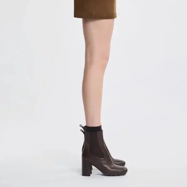 Hogan 90mm Block-heel Leather Chelsea Boots - Brown