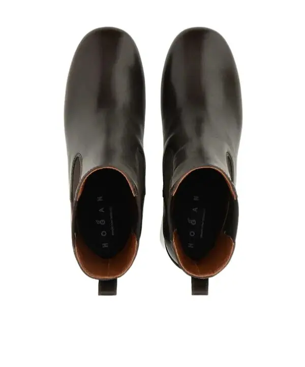 Hogan 90mm Block-heel Leather Chelsea Boots - Brown