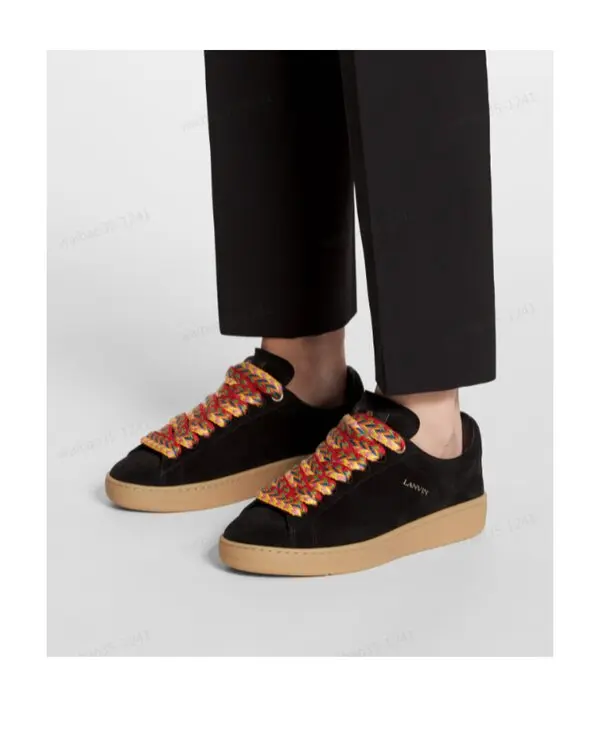 LANVIN Lite Curb Suede Sneakers