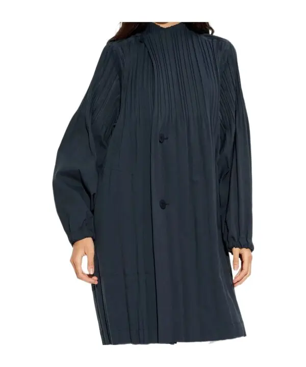PLEATS PLEASE BY ISSEY MIYAKE Pleated A-line Coat