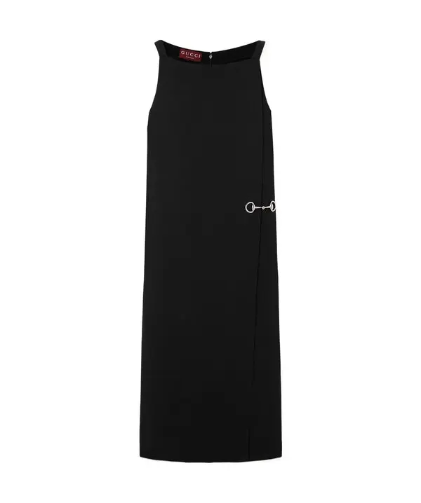 Gucci Heavy Sable Dress With Horsebit Detail