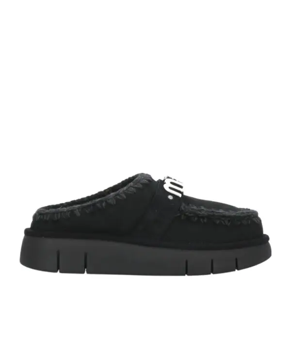 Mou Open-toe Slip-on Muller Shoes With Embellished Logo Detail