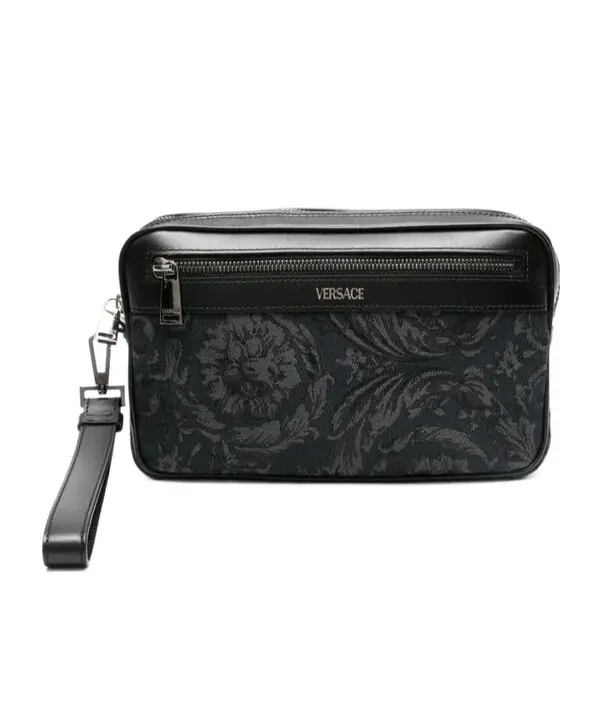 Versace Floral Print Clutch Bag - Black