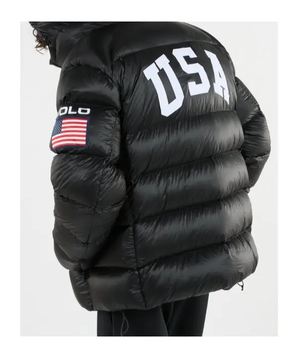 Polo Ralph Lauren Down Hooded Jacket With Embroidered Logo - Black
