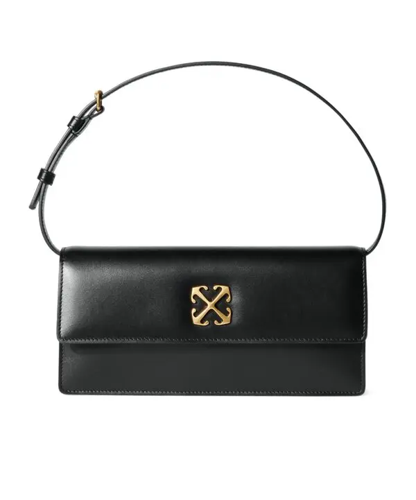 Off-White Jitney 1.0 Logo Plaque Small Shoulder Bag - Black