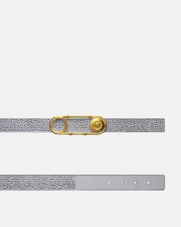 Versace Medusa Safety Pin Leather Belt