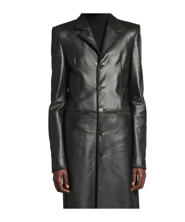 Balenciaga Mid-length Leather Coat