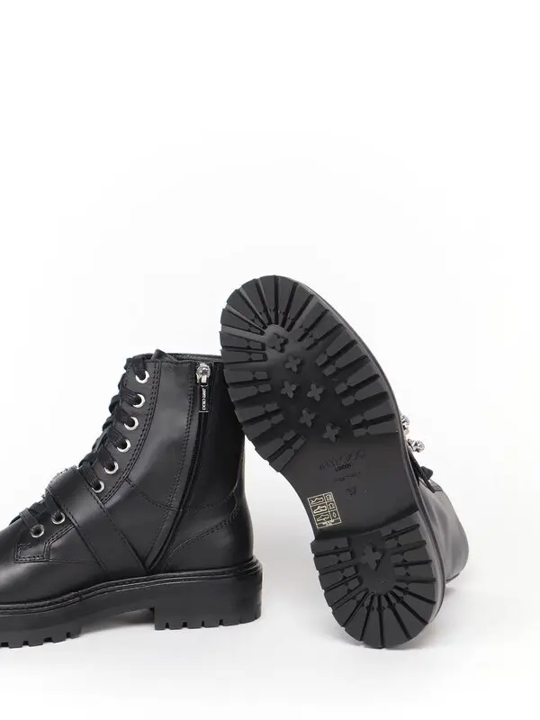 JIMMY CHOO Cora Crystal-embellished Buckled Ankle Boots
