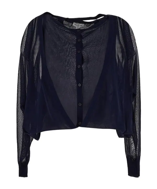 Alaïa Semi-sheer Button-front Cardigan - Black