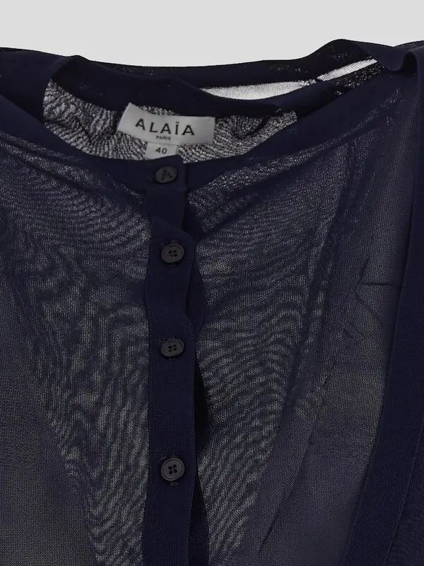 Alaïa Semi-sheer Button-front Cardigan