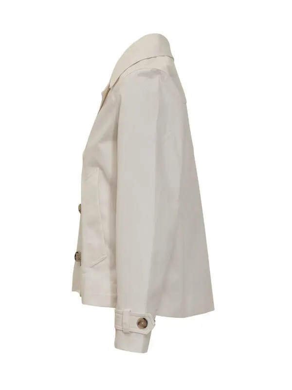 Woolrich Double-breasted Utility Peacoat - White