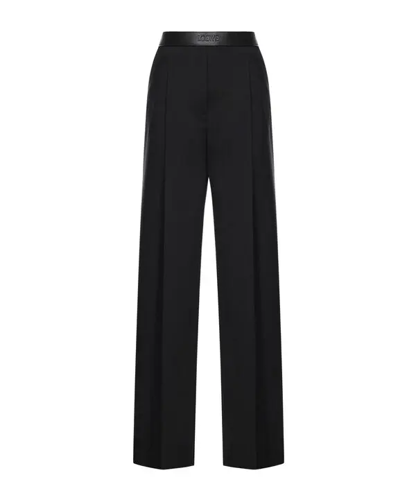 Loewe Pleated Wide-leg Trousers - Black