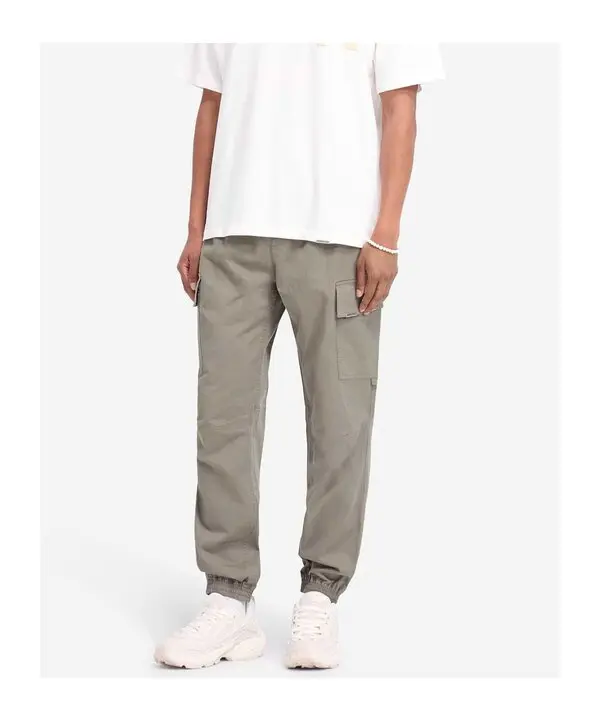 REPRESENT Elasticated Cargo Pants With Metal Bar Logo - Olive