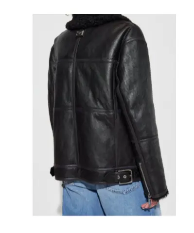 Dolce & Gabbana Shearling Aviator Jacket - Black