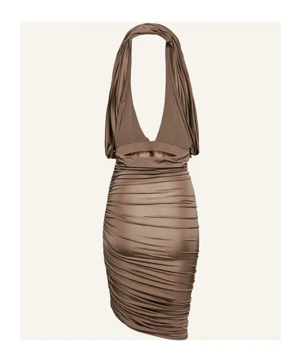 Magda Butrym Halterneck Plunge Neck Ruched Dress