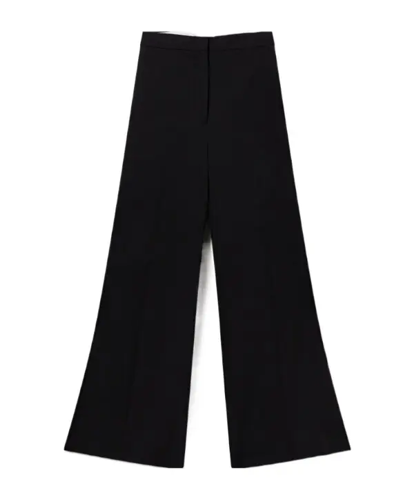 Stella McCartney Pleated Wide Leg Trousers - Black