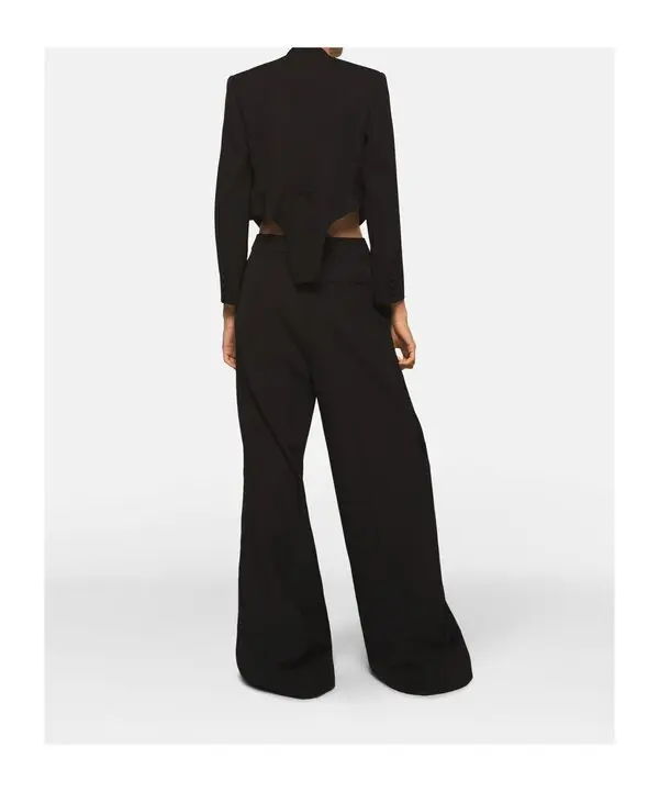 Stella McCartney Pleated Wide Leg Trousers - Black