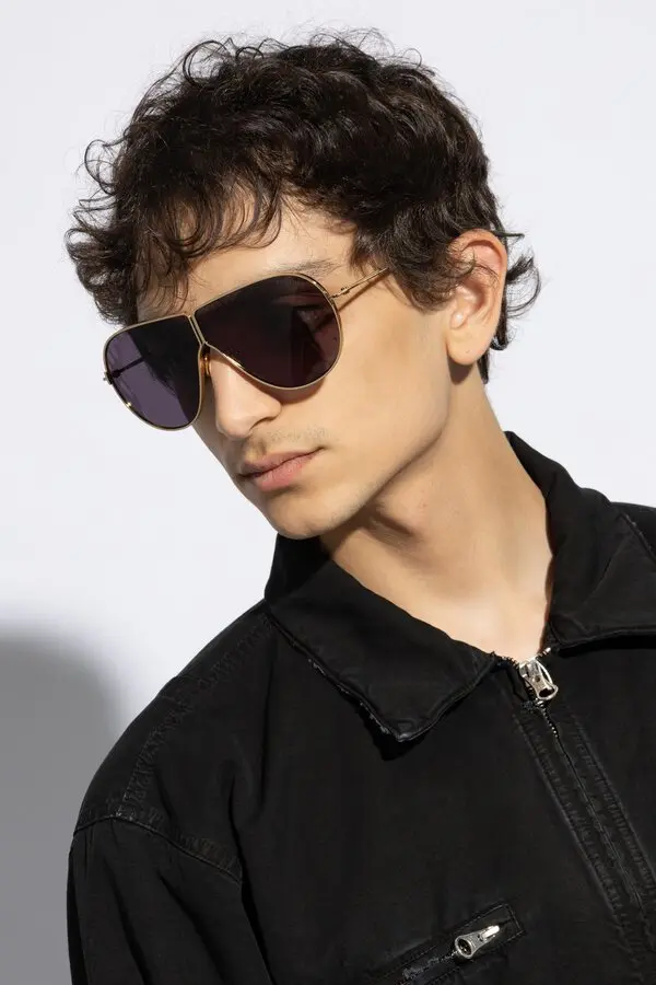 TOM FORD Aviator Sunglasses With Logo Detail - Gray