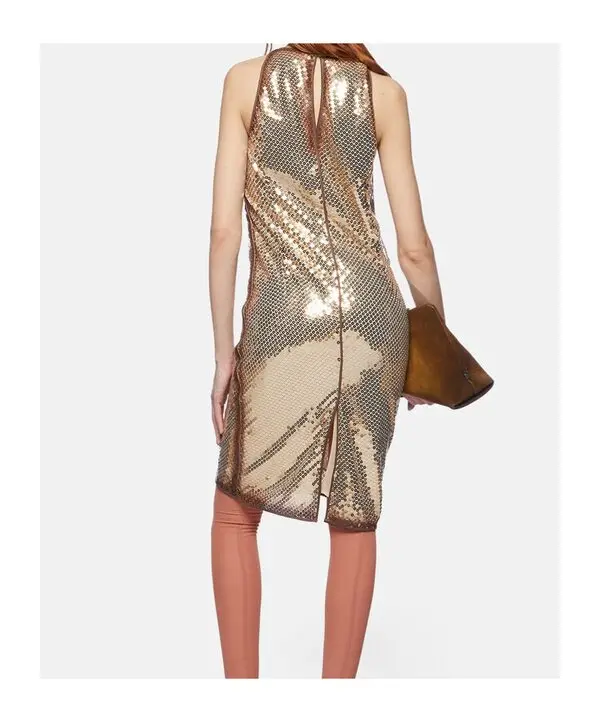 Attico Sequined Sleeveless Round Neck Dress