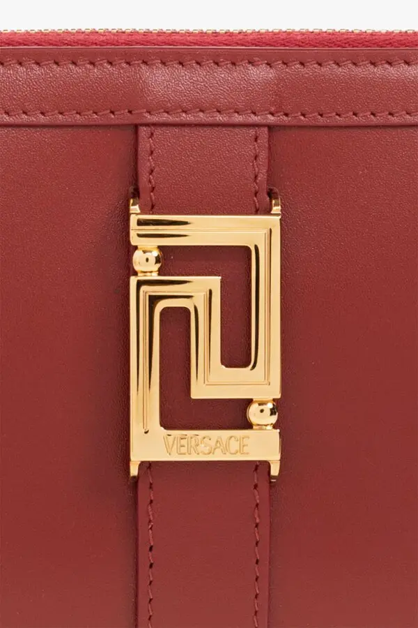 Versace Greca-buckle Zip Wallet - Red