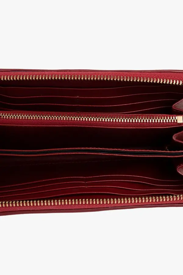 Versace Greca-buckle Zip Wallet - Red