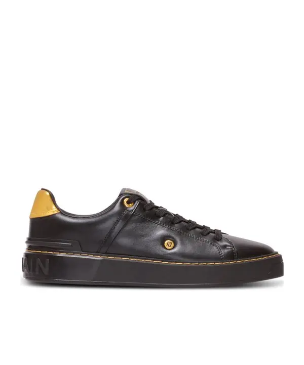 Balmain B-court Calfskin Lace-up Sneakers - Black