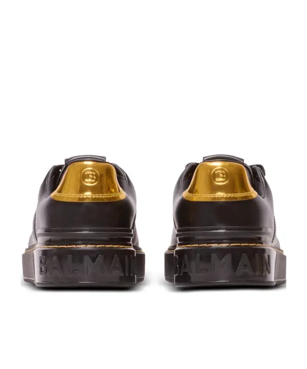 Balmain B-court Calfskin Lace-up Sneakers - Black