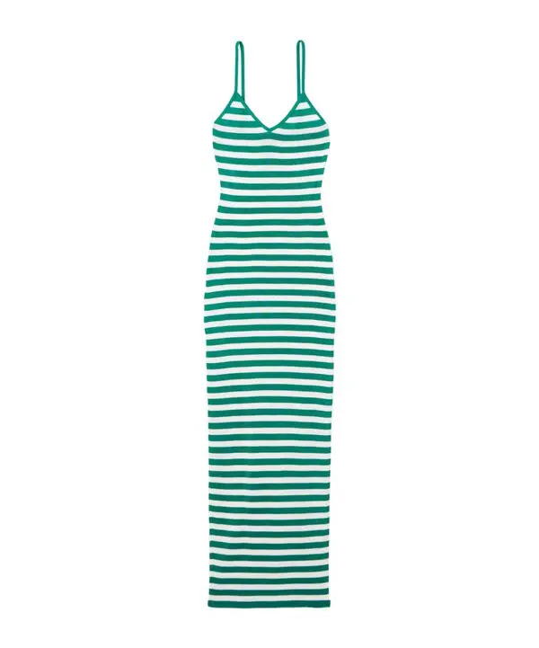 Dolce & Gabbana Striped Sleeveless Maxi Dress