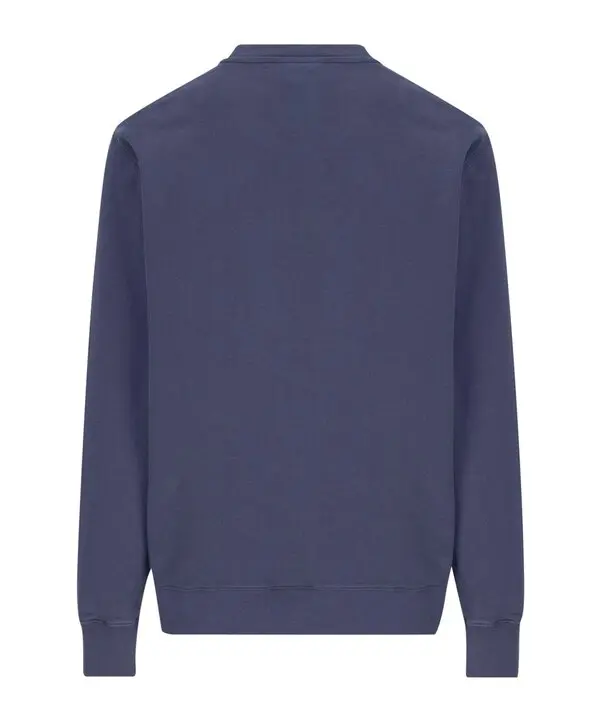 Maison Kitsuné Crewneck Sweatshirt With Chillax Fox Patch - Blue