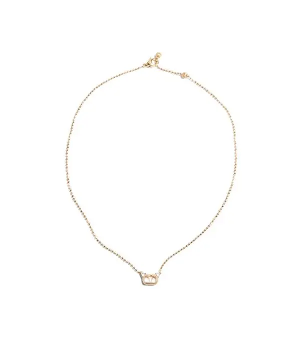 Valentino Garavani Ovalette Embellished Necklace - Yellow