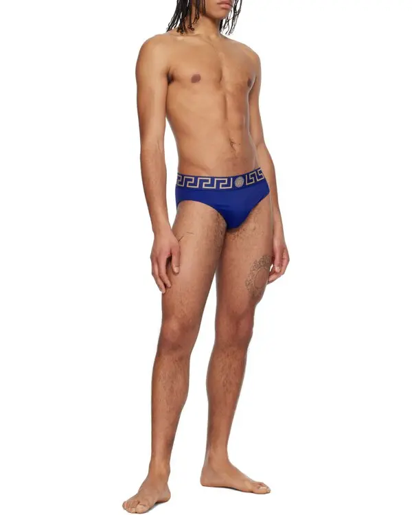Versace Greca Pattern Medusa Head Swim Trunks